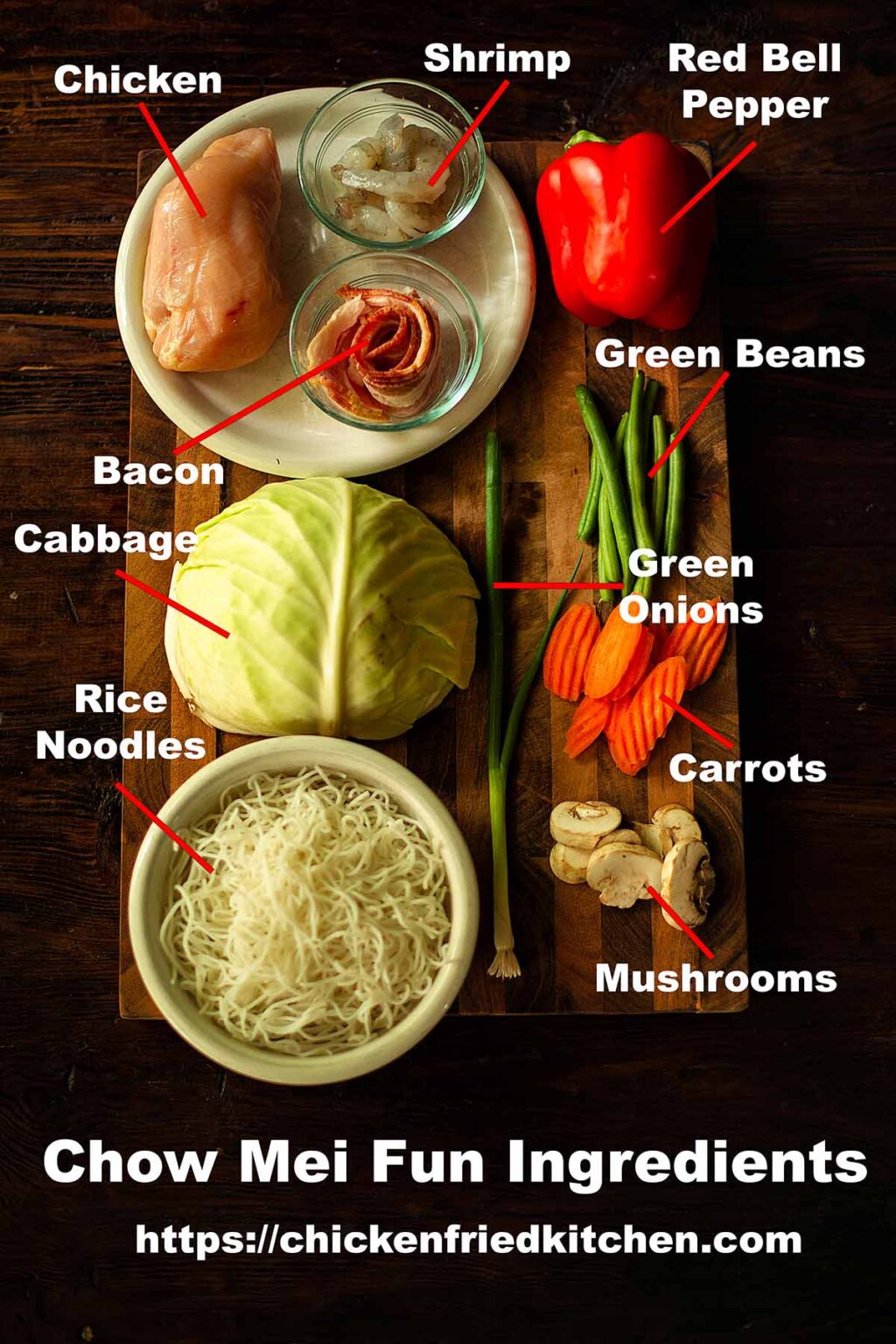 Chicken Mei Fun Recipe (Easy Chinese Rice Noodle Stir Fry)
