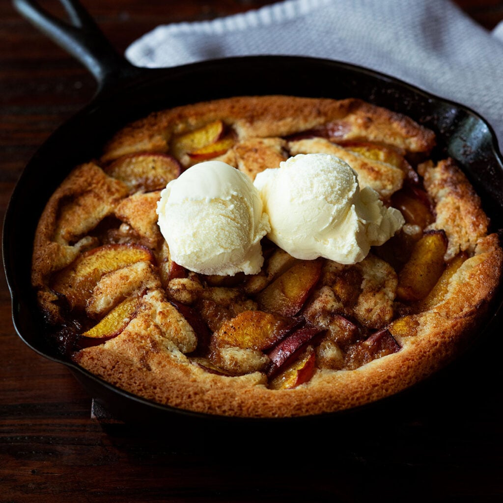 Southern Peach Cobbler Recipe | Cast Iron Skillet Dessert